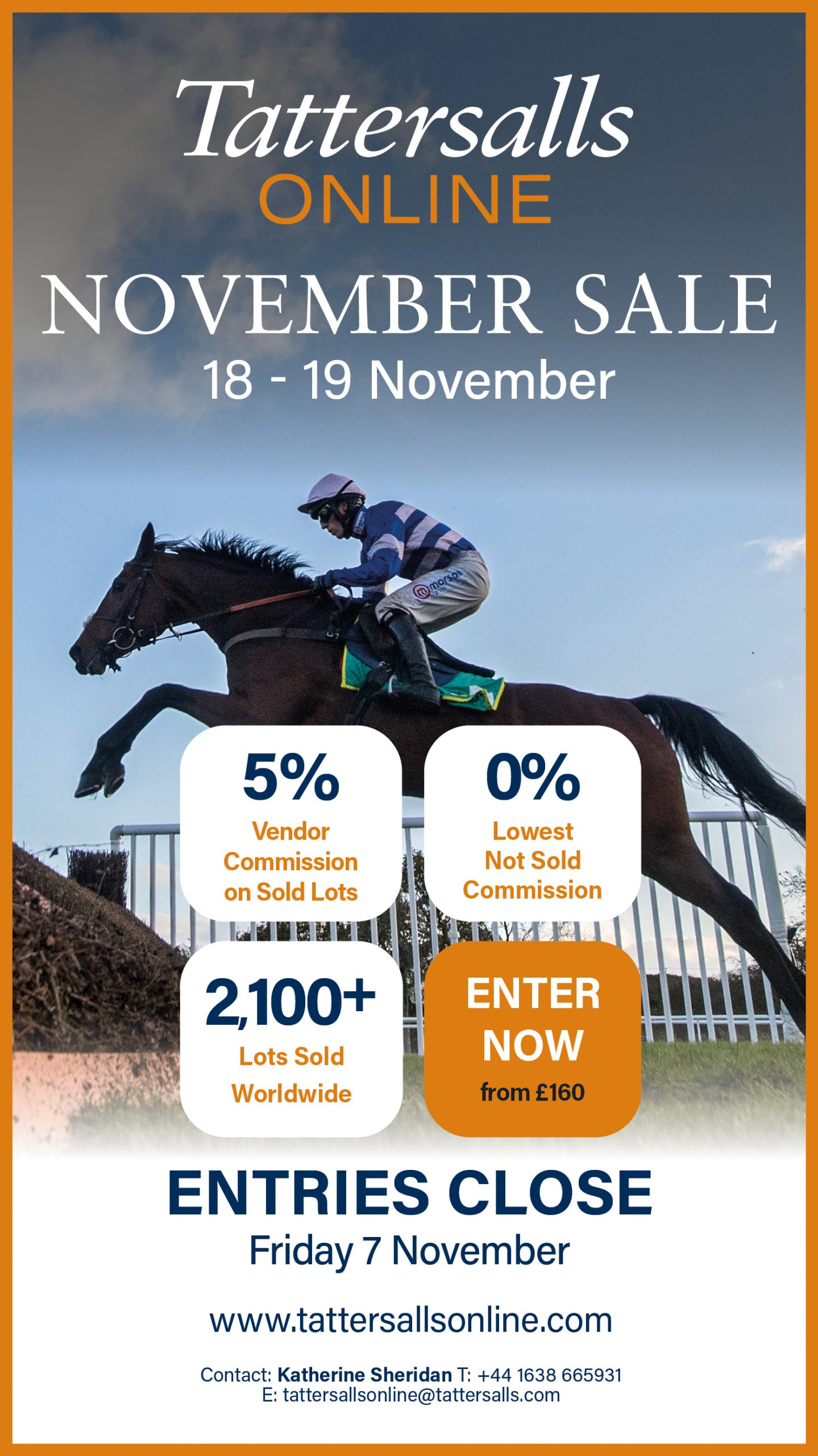 ENTRIES CLOSE 5PM TODAY: Online November Sale 18 - 19 November